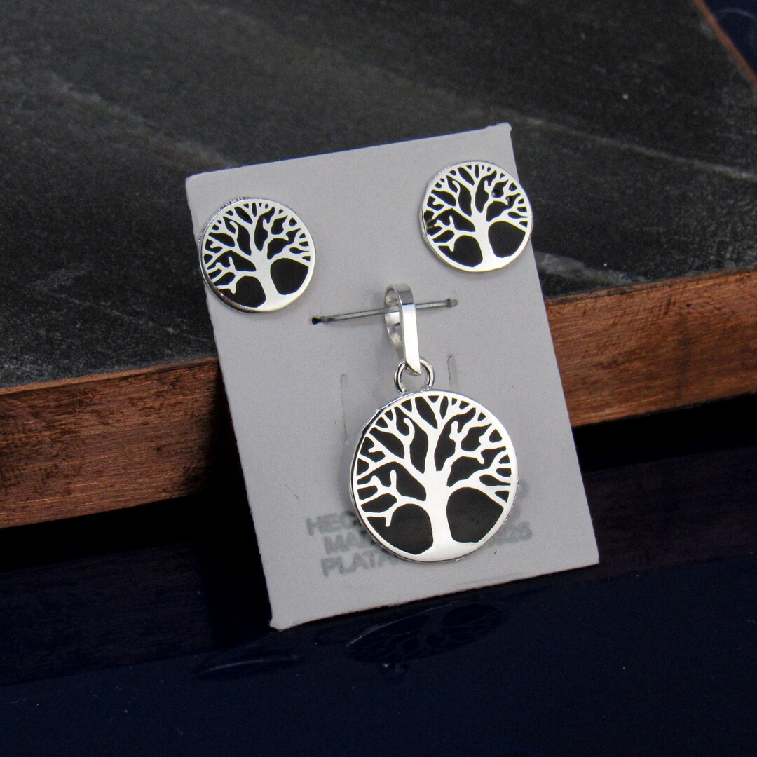 Sterling Silver Tree of Life Necklace, Silver Tree of Life Stud ...