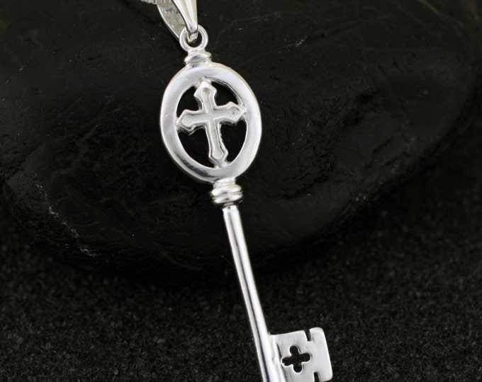 Sterling Silver Key Necklaces, Large Sterling Silver Key Pendant ...