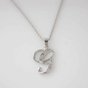 Letter G Necklace, Sterling Silver Initial Necklace, Silver Initial ...