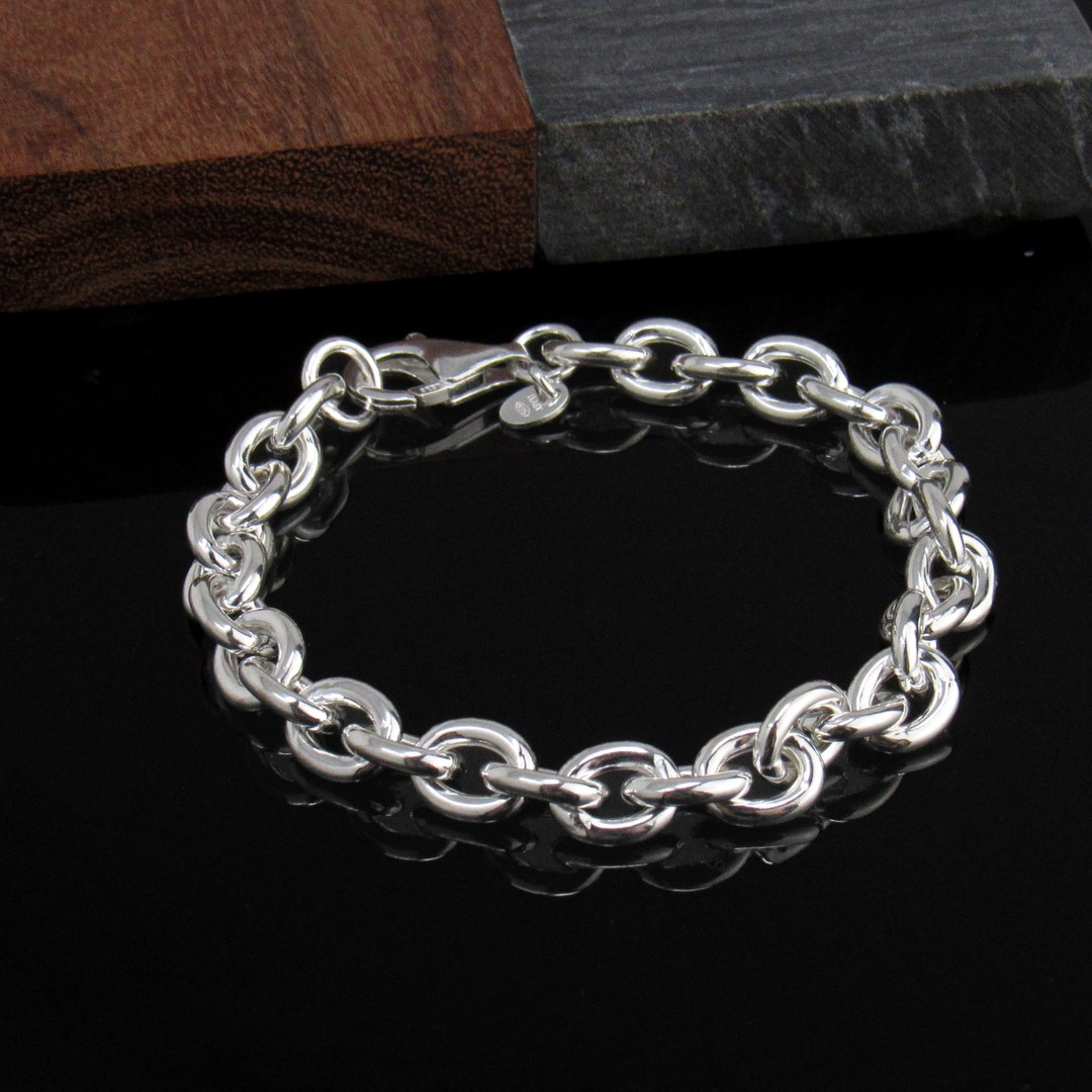 Sterling Silver Women Bracelet, 925 Silver Hollow Chain Bracelet ...