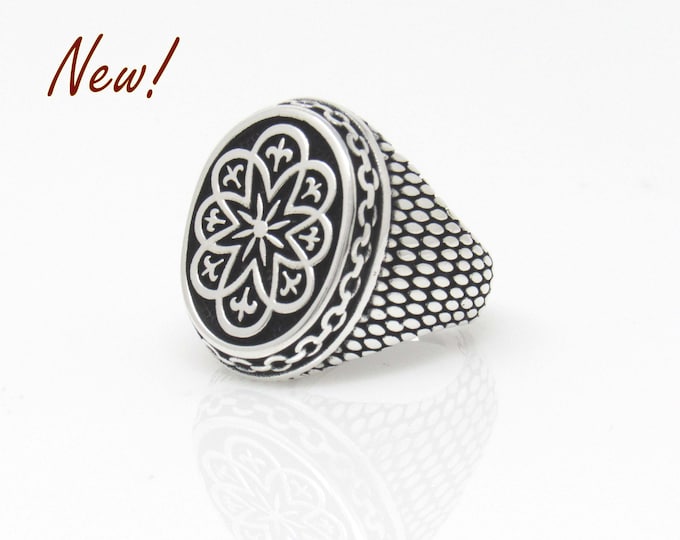 Sterling Silver Aztec Calendar Men Ring Sterling Silver Mayan - Etsy