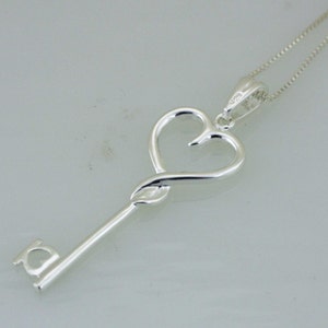 Sterling Silver Key Necklaces, Large Sterling Silver Key Pendant ...