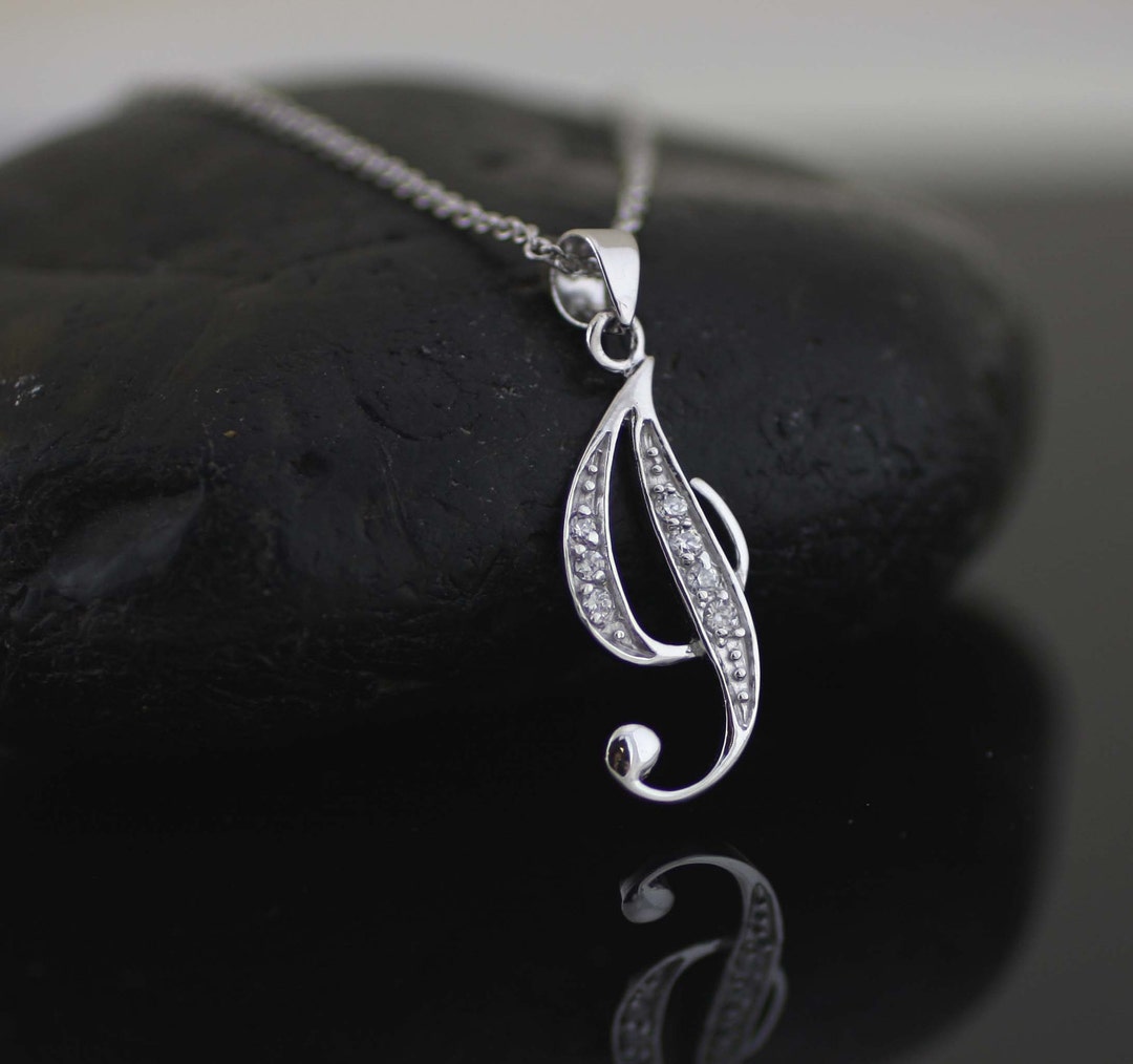 Initial Necklace, Sterling Silver Initial Necklace, Silver Initial ...