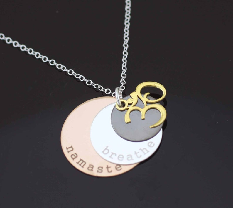 Namaste Necklace Sterling Silver Namaste Necklace Silver Tri - Etsy