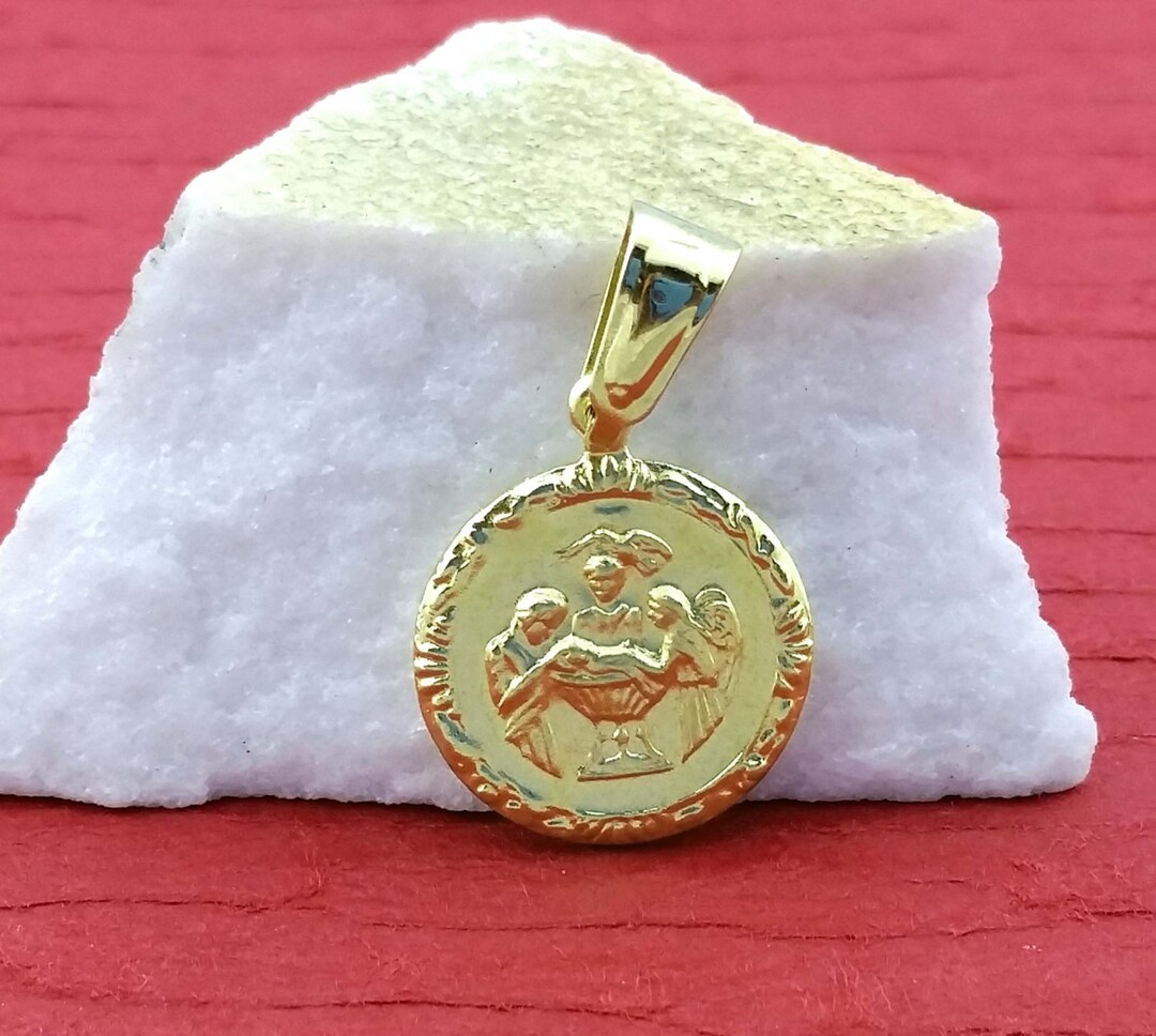 Gold Plated Baptism Pendent, Holy Baptism Medal, Catholic Jewelry ...