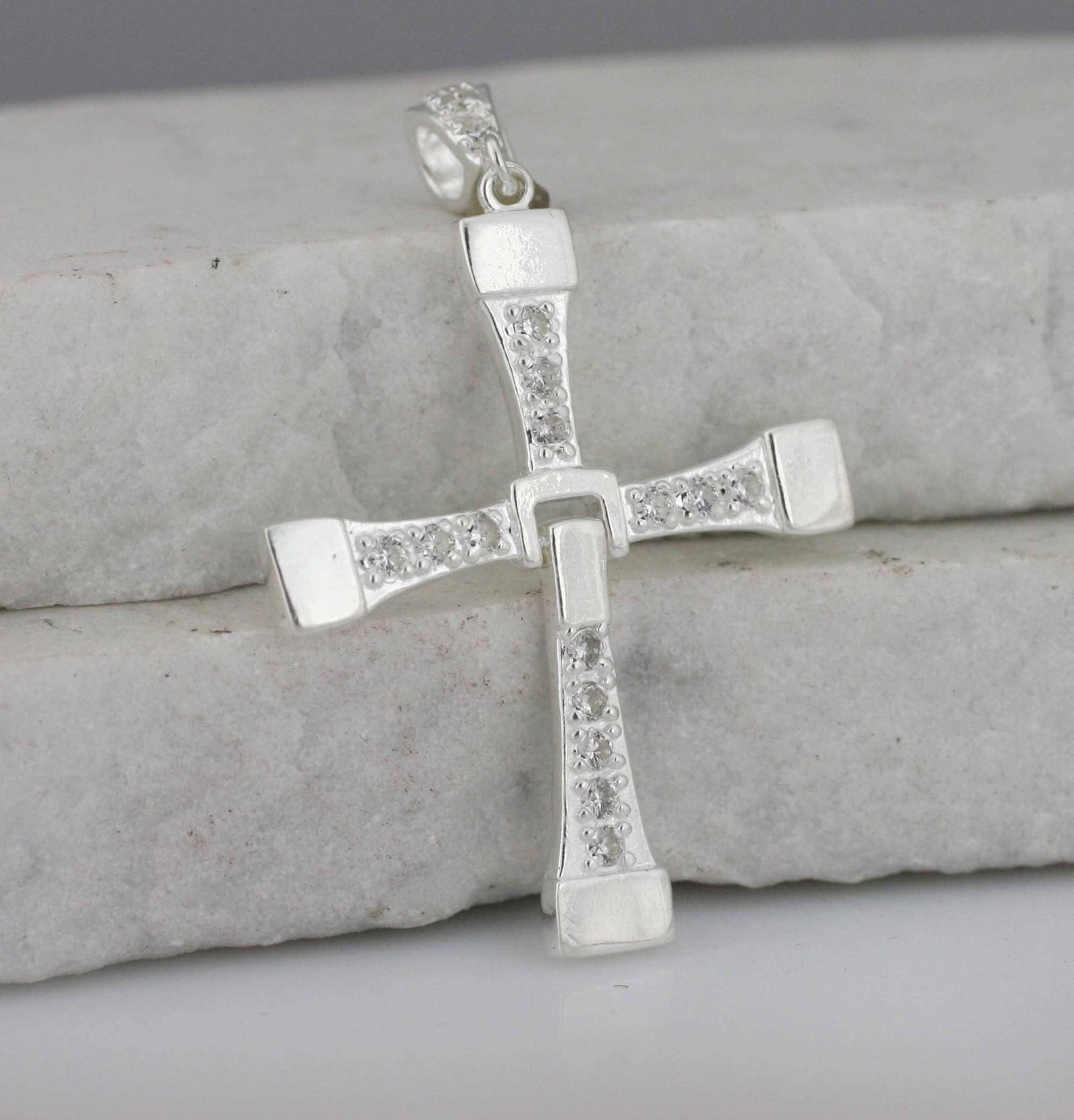 Sterling Silver Cross Toretto Necklace Silver Cross Necklace - Etsy