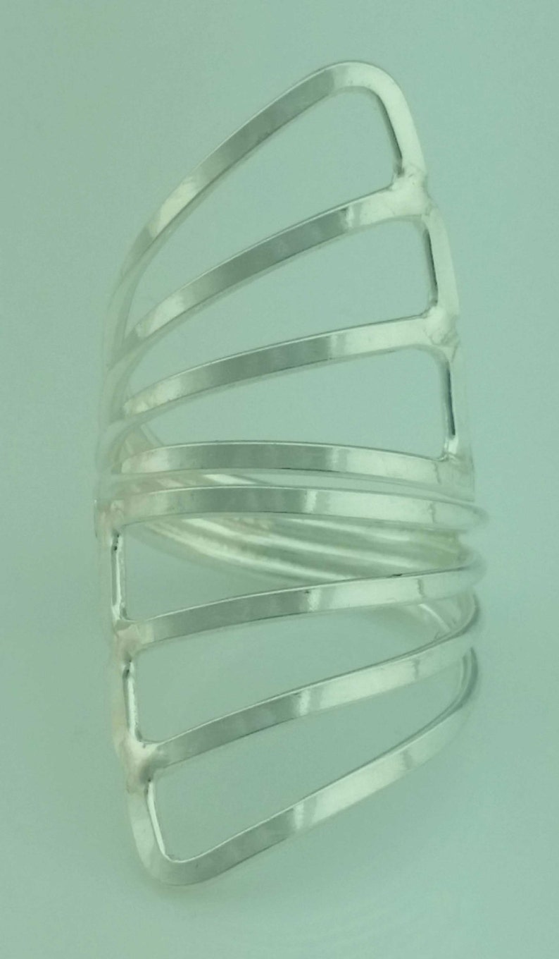 Sterling Silver Long Filigree Ring Silver Long Finger Armour - Etsy