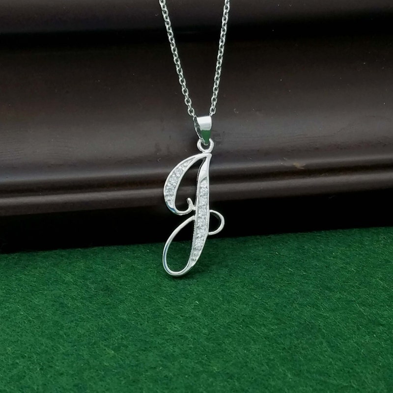 J Necklace - Etsy