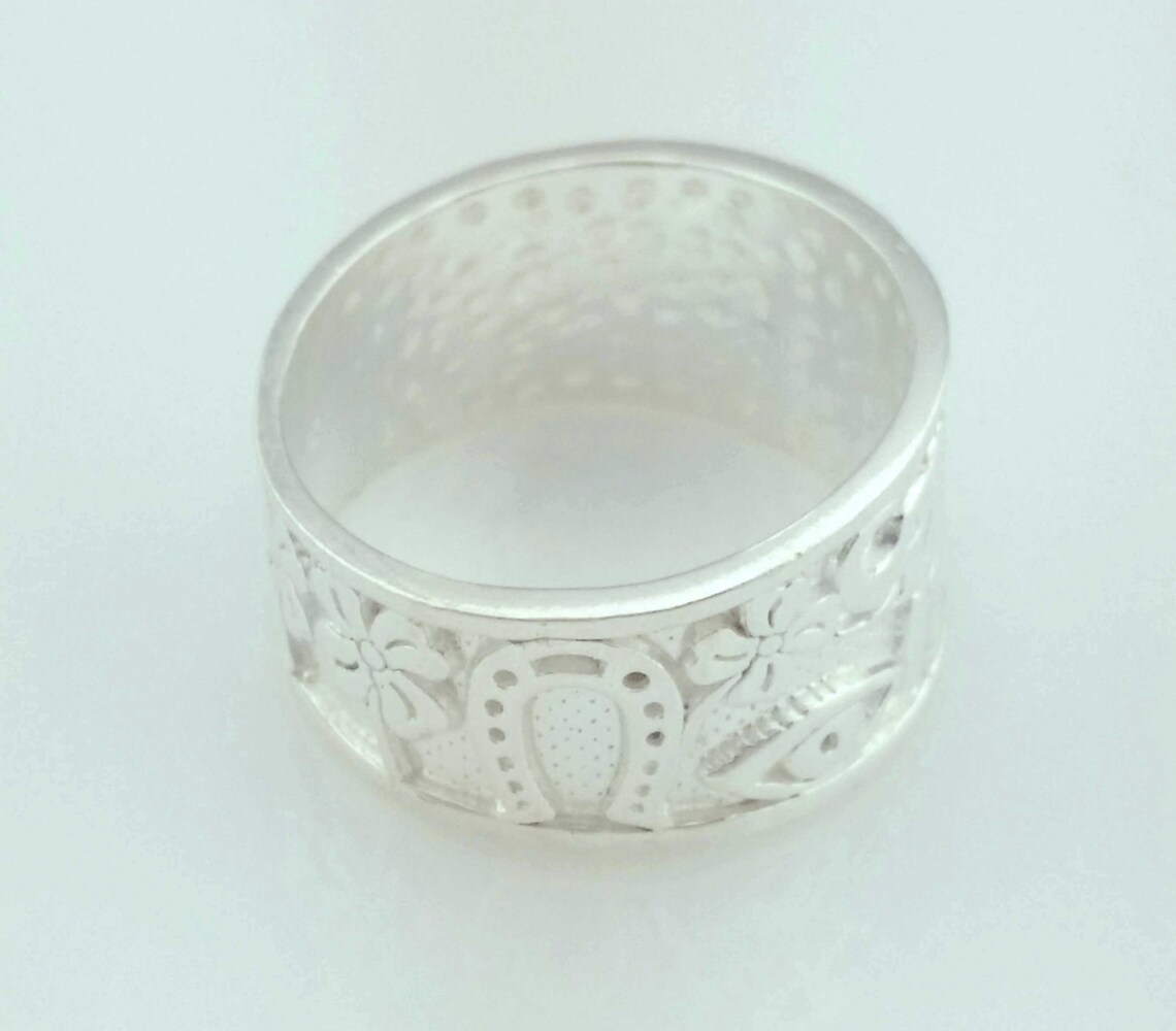 Sterling Silver Good Luck Ring Silver Lucky Charms Ring - Etsy