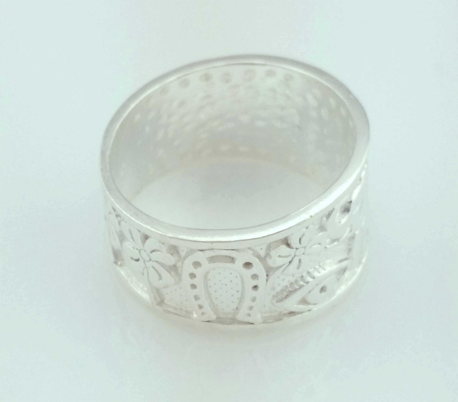 Sterling Silver Good Luck Ring Silver Lucky Charms Ring - Etsy