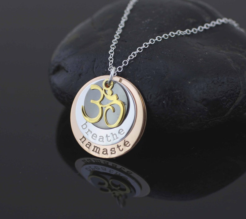Namaste Necklace Sterling Silver Namaste Necklace Silver Tri - Etsy