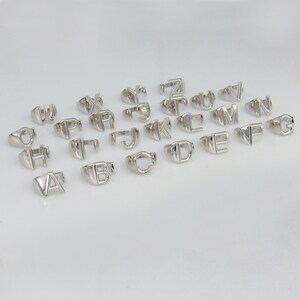 Sterling Silver Initial Ring, Personalized Silver Band Ring, Solid Silver Personalized Open Ring ...