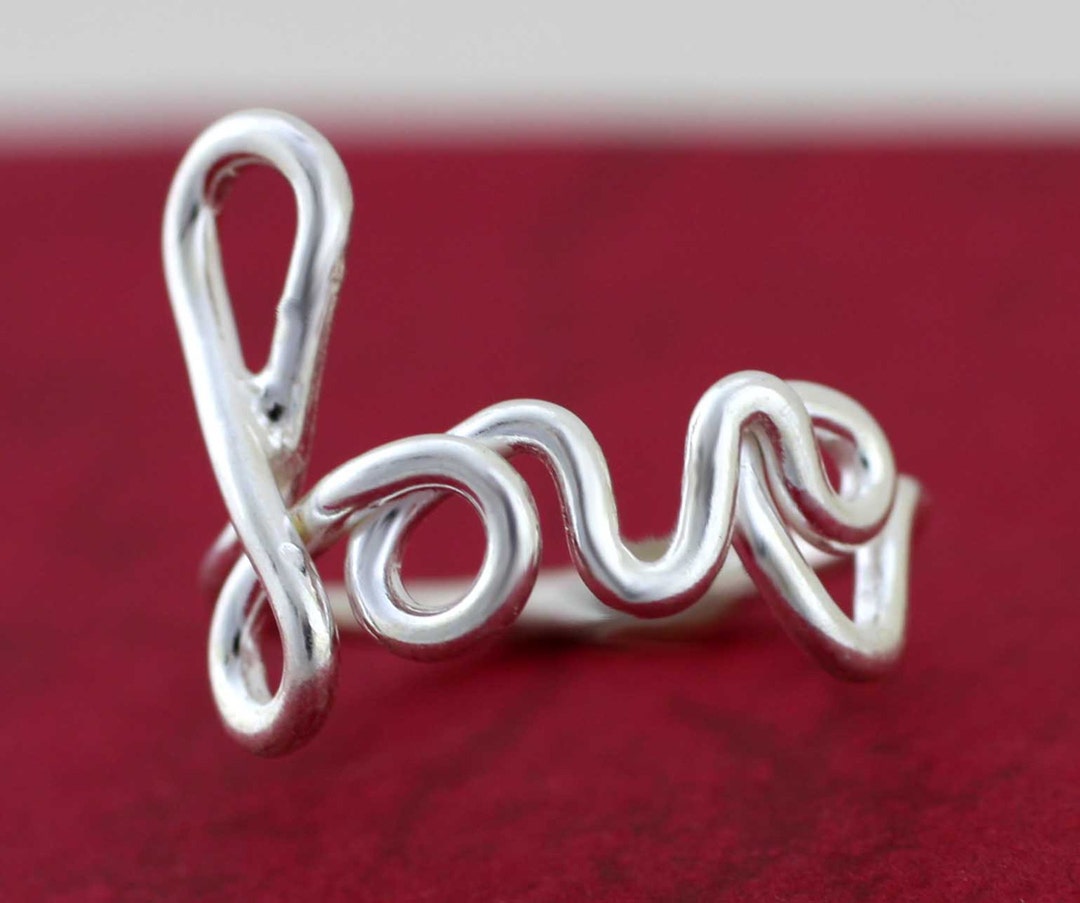 Sterling Silver Love Ring, Love Ring, Solid Sterling Silver Love Ring ...