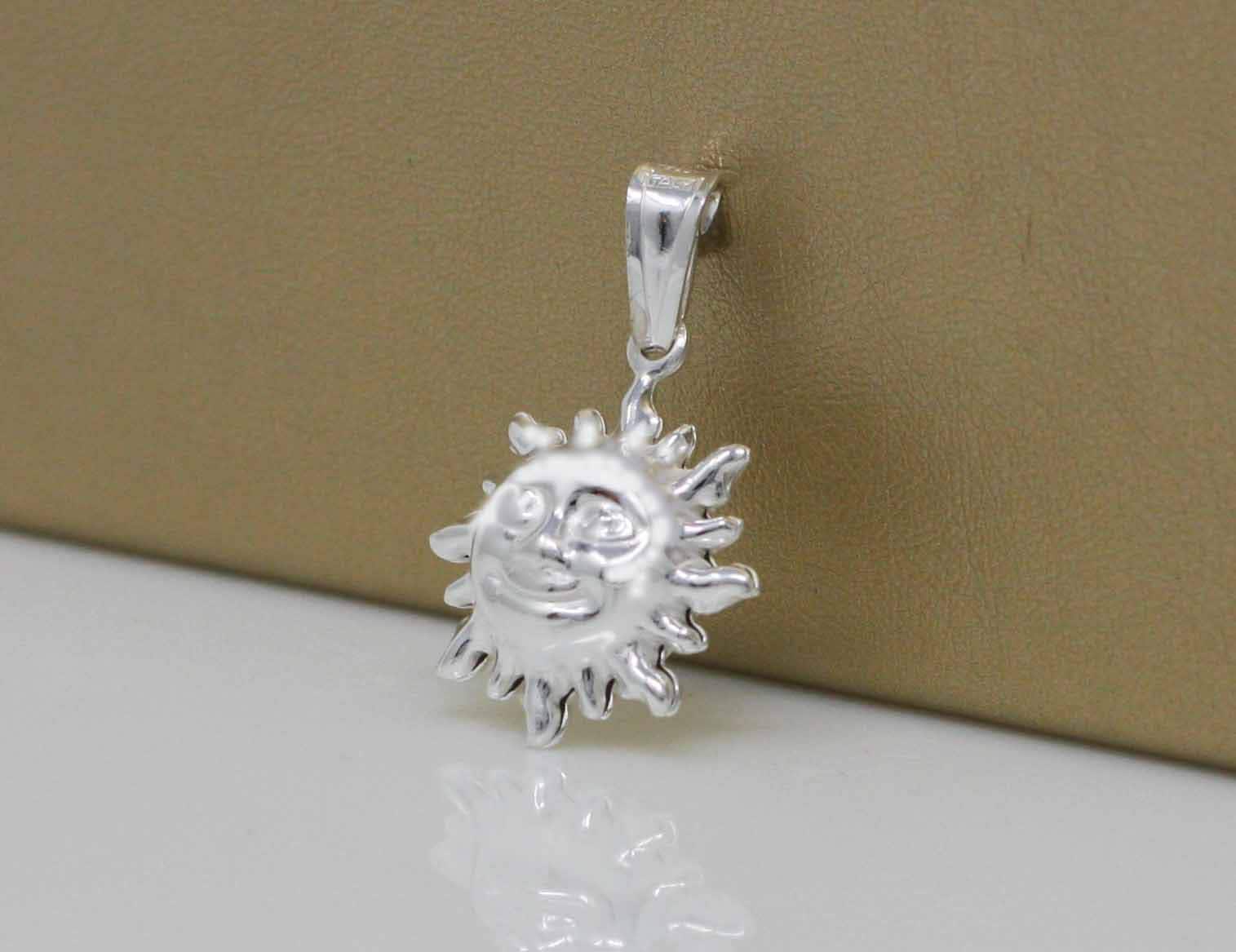 Silver Sun Necklace Sterling Silver Large Sun Necklace Sun | Etsy