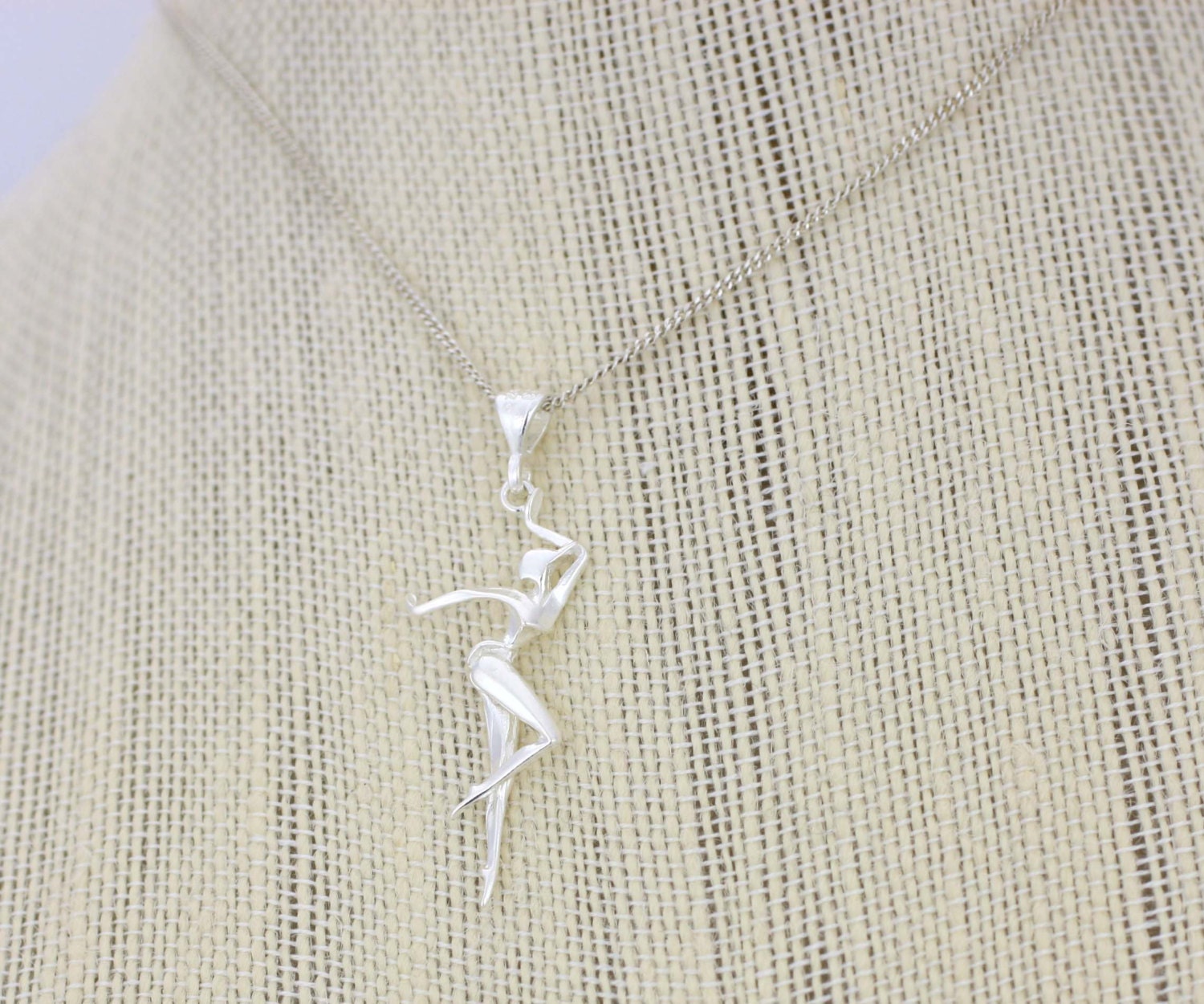 Sterling Silver Dancer Necklace, Sterling Silver Ballet Necklace ...