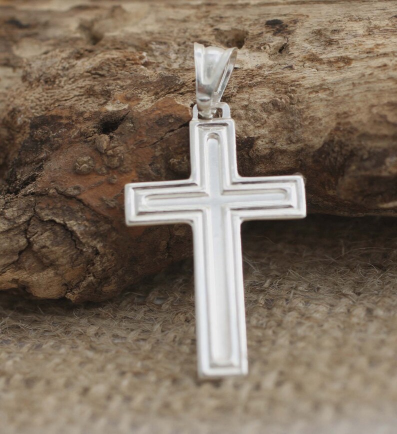Silver Cross Necklace Medieval Cross Necklace Crucifix Cross - Etsy