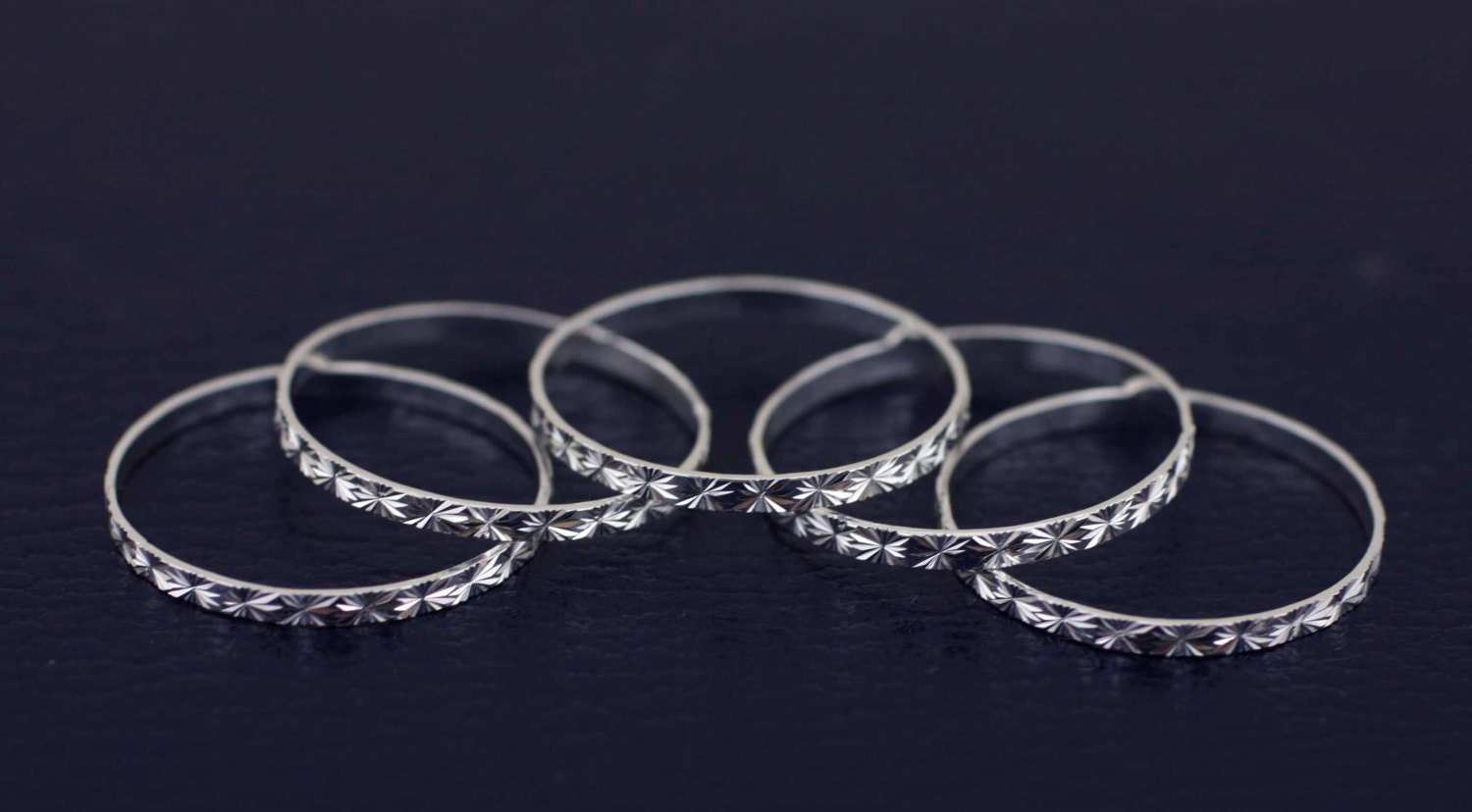 Sterling Silver Stack Ring Set of 5 Silver Stacking Ring Set | Etsy