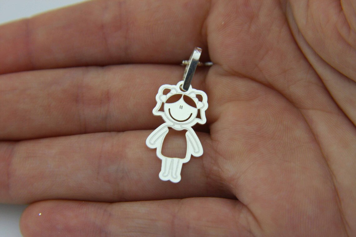 Sterling Silver Little Girl Figure Pendent Girl Figure | Etsy