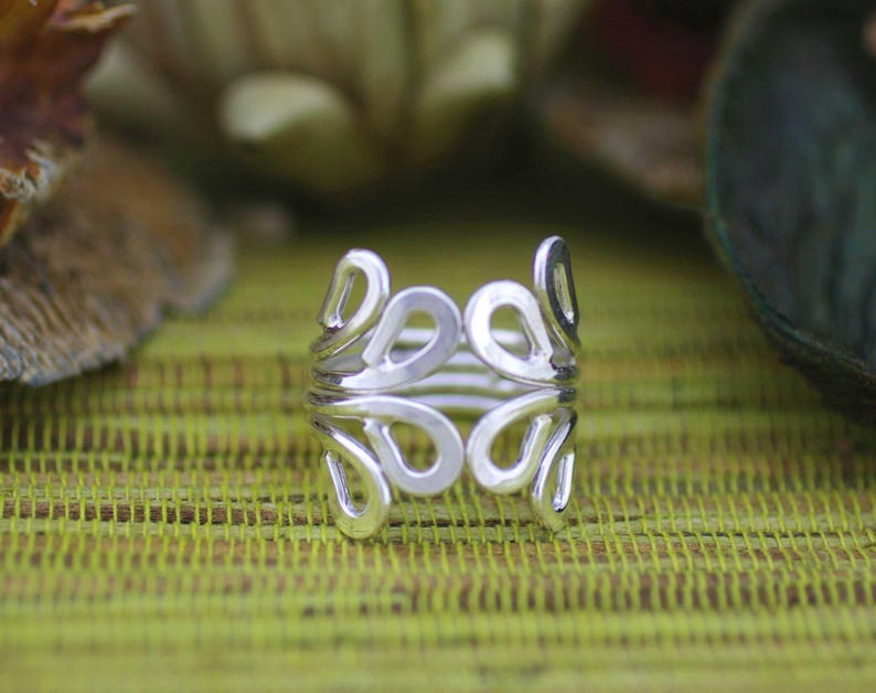Sterling Silver Long Filigree Ring Silver Long Finger Armour - Etsy