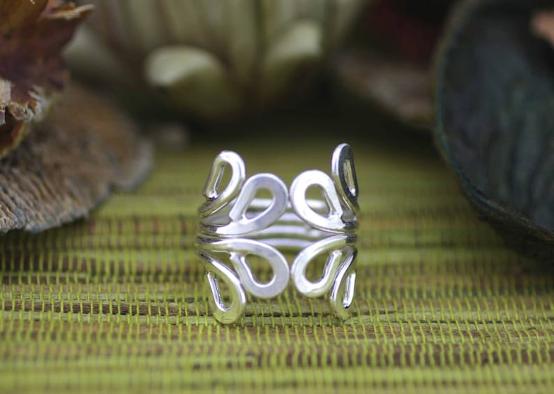 Sterling Silver Long Filigree Ring Silver Long Finger Armour - Etsy