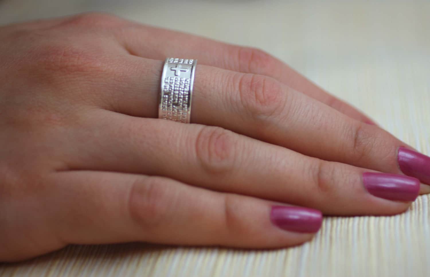 Sterling Silver Our Father Lord Prayer Ring in Spanish | Etsy