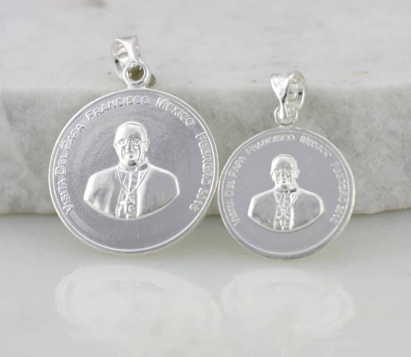 Sterling Silver Pope Francis and Our Lady Guadalupe Necklace - Etsy