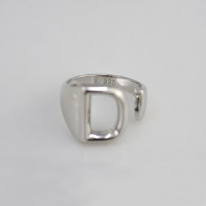 Sterling Silver Initial Ring, Personalized Silver Band Ring, Solid ...
