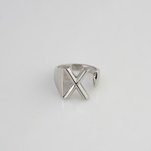 Sterling Silver Initial Ring, Personalized Silver Band Ring, Solid ...