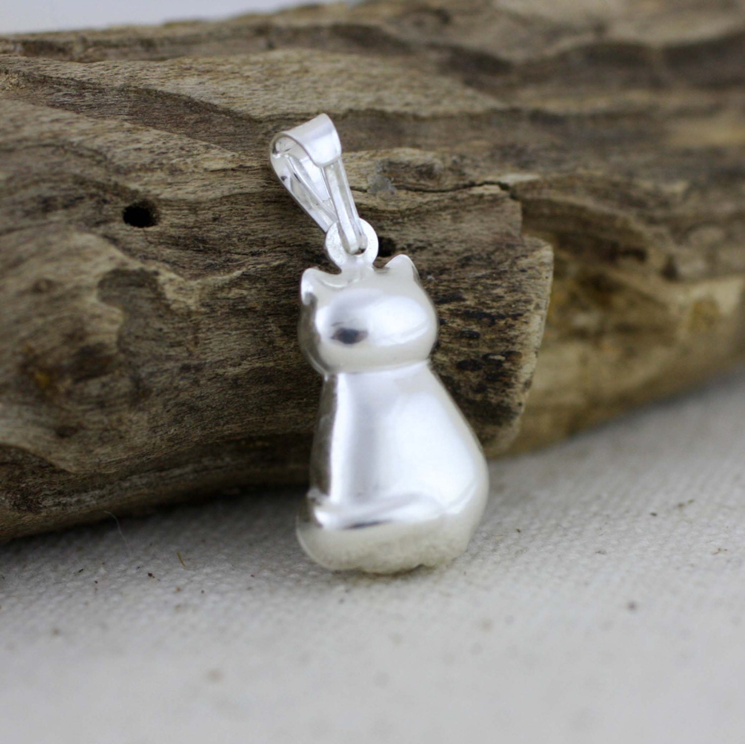 Cat Necklace Sterling Silver Cat Necklace Silver Kitten - Etsy