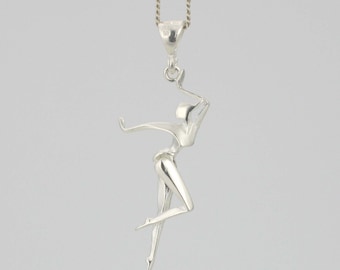 Dancer Necklace Sterling Silver Necklace Sterling Silver - Etsy
