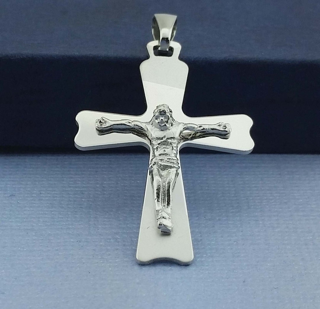 Sterling Silver Cross Necklace, Religious Charm, Protection Charm ...