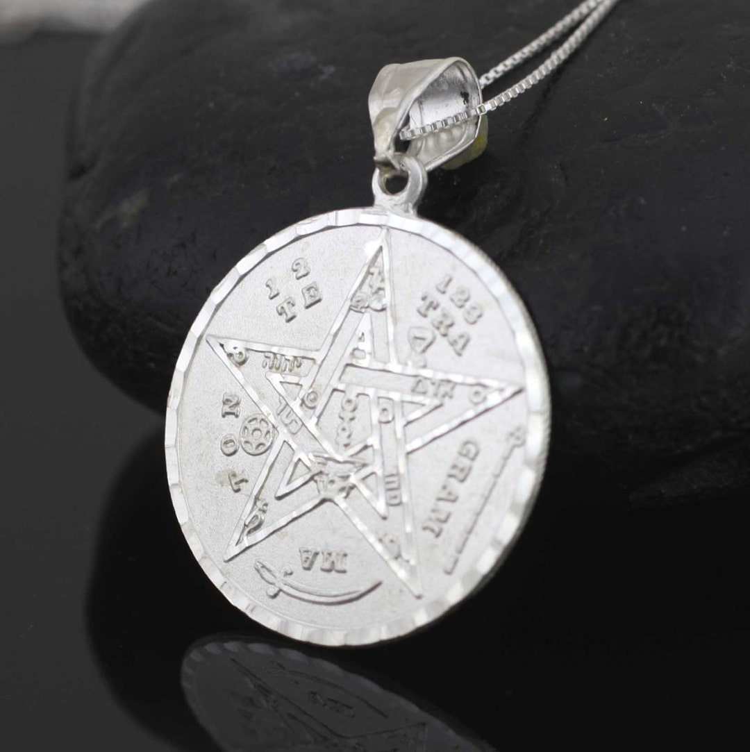 Tetragrammaton Necklace, Silver Pentagram Necklace, Sterling Silver ...