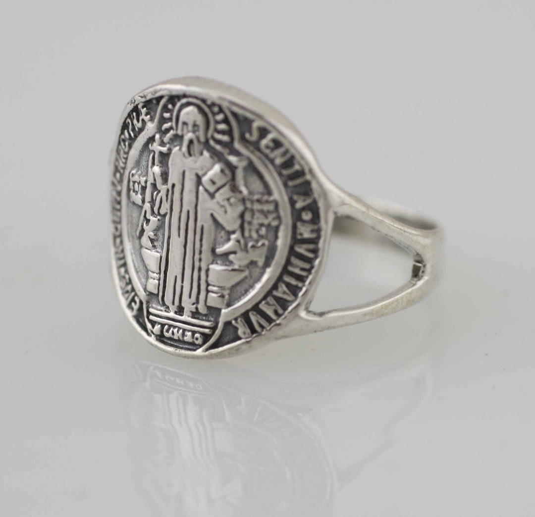 Sterling Silver Saint Benedict Ring, Sterling Silver 925 St. Benedict ...