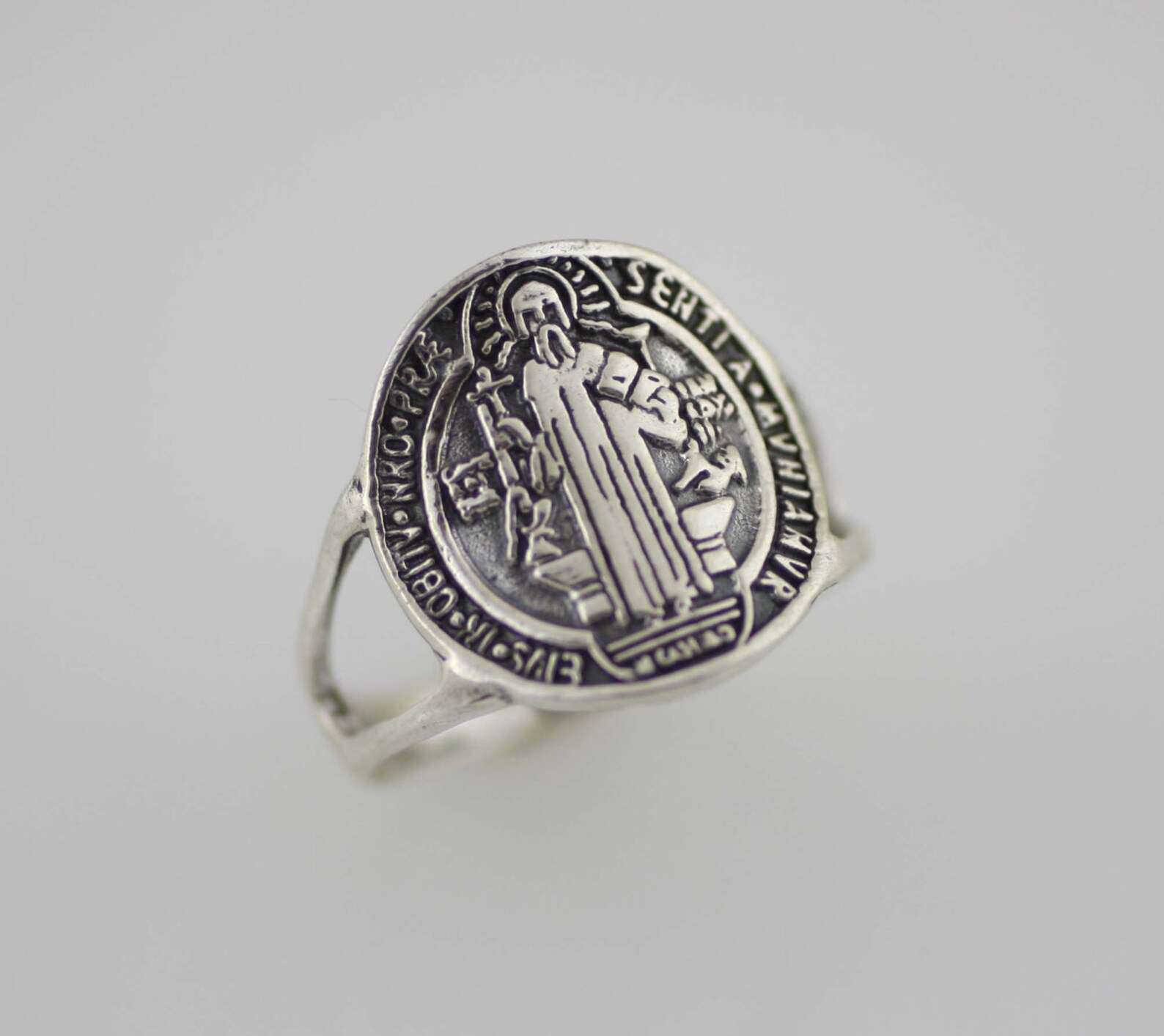 Sterling Silver Saint Benedict Ring Sterling Silver 925 St. - Etsy