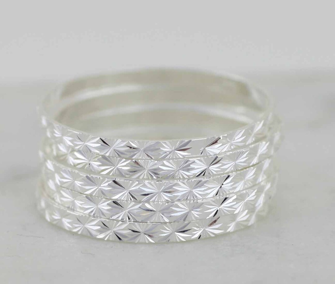 Sterling Silver Stack Ring Set of 5, Silver Stacking Ring Set of 5 ...