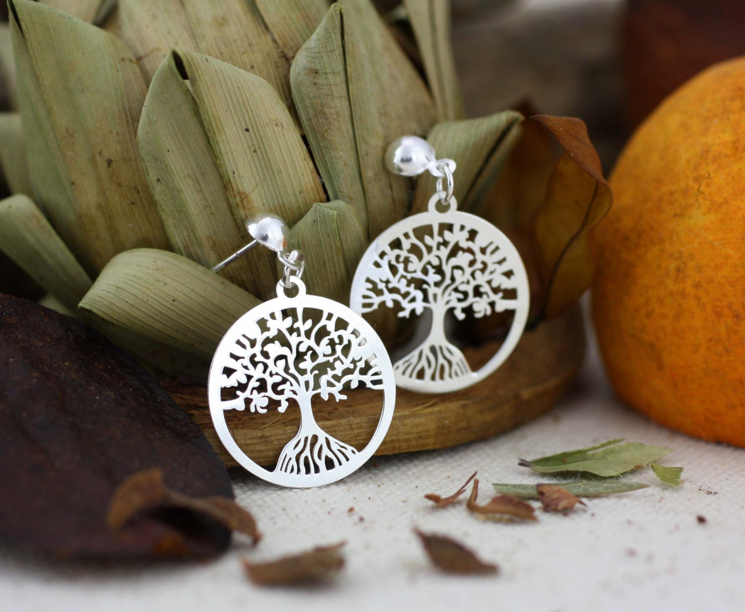 Tree-of-life Earrings, Sterling Silver Tree of Life Dangle Earrings ...