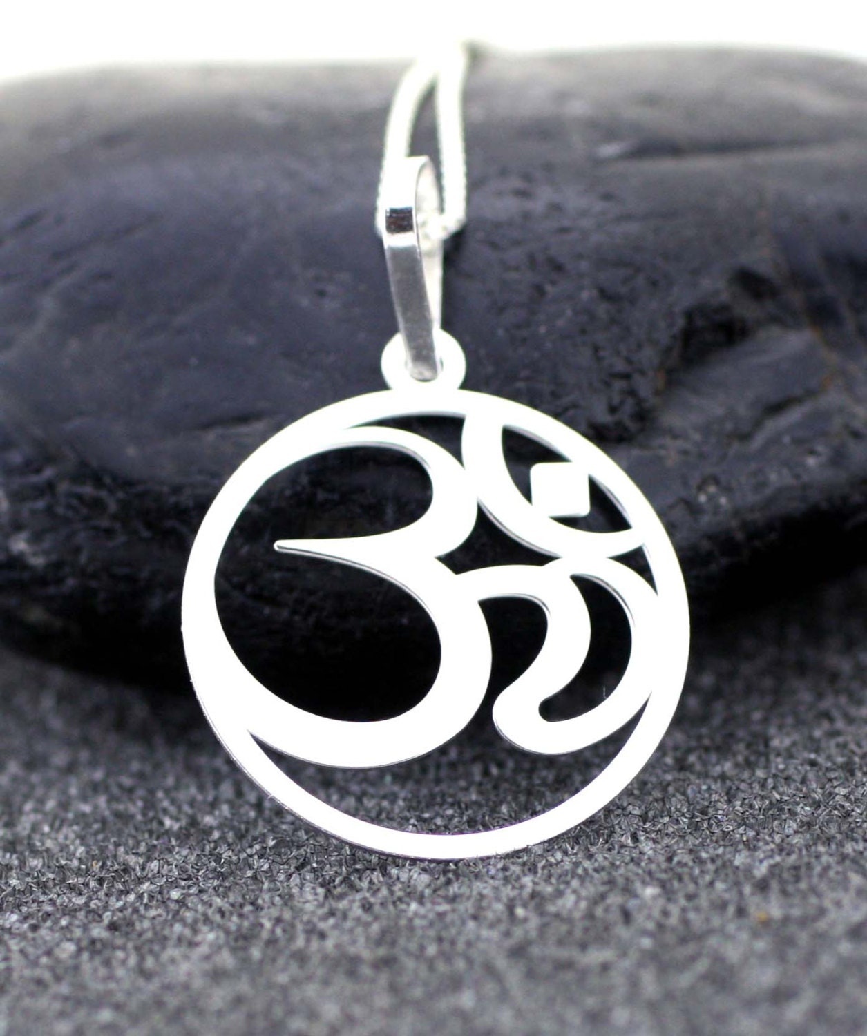 Sterling Silver Ohm Symbol Necklace, Silver Ohm Necklace, Ohm Necklace ...
