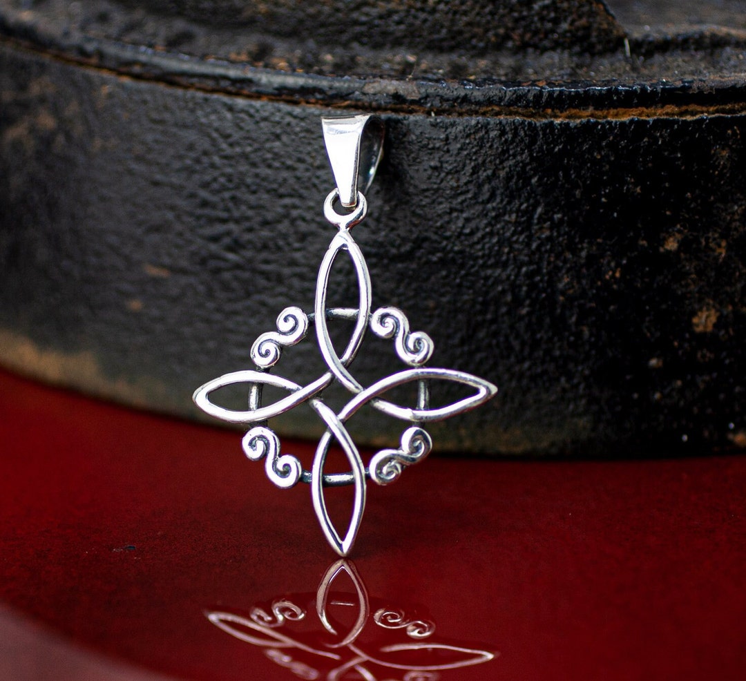 Large Oxidized Sterling Silver Witch's Knot, Wiccan Protection Charm ...