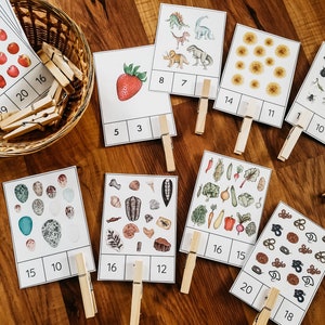 Count and Clip Cards #1-20 Printable Digital Download - Etsy