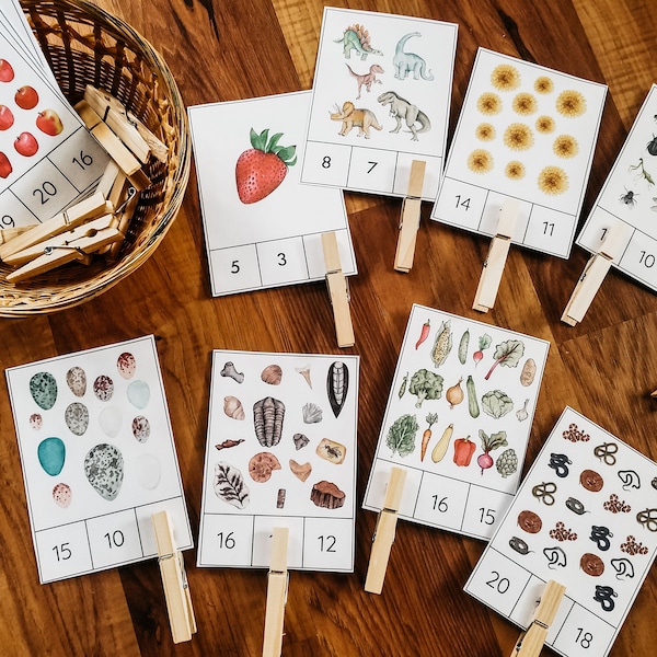 Count and Clip Cards - Etsy