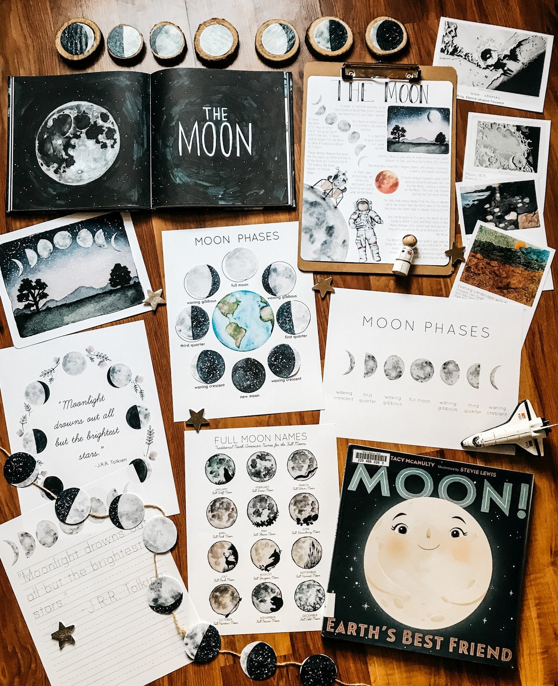 Moon Phases and Lunar Unit Study BUNDLE | Etsy
