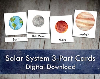 3-part Cards: the Solar System printable PDF - Etsy