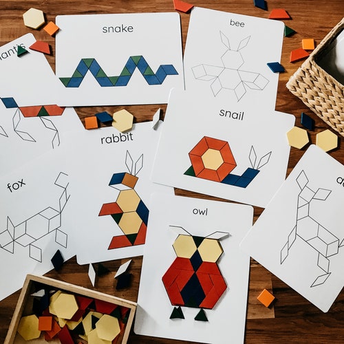 7 Insect Bug Pattern Block Tangram Puzzles Printable Digital - Etsy