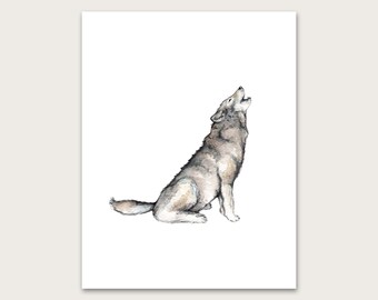 Gray Wolf Art Print - Etsy
