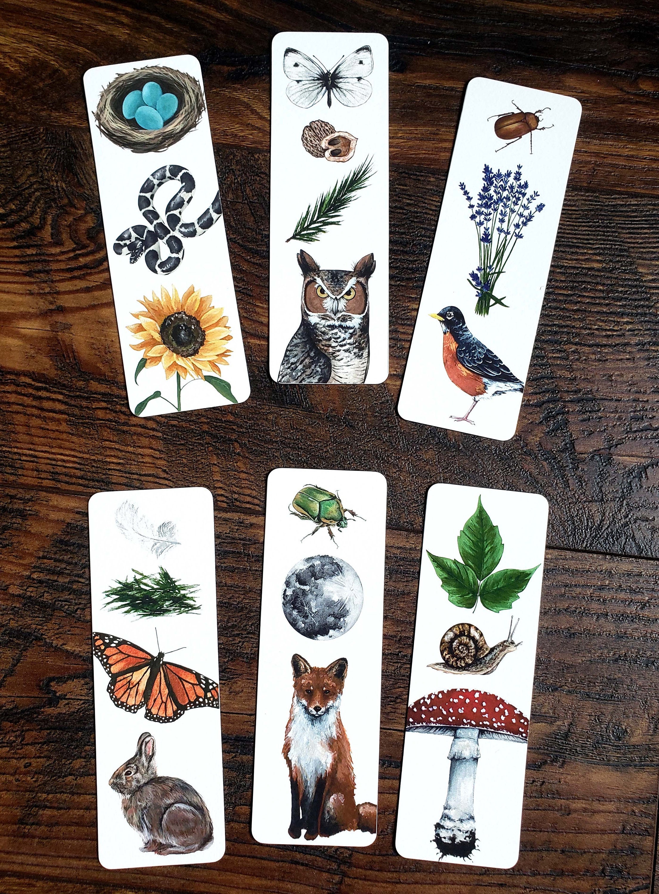 Backyard Nature Bookmarks Set of 6 - Etsy