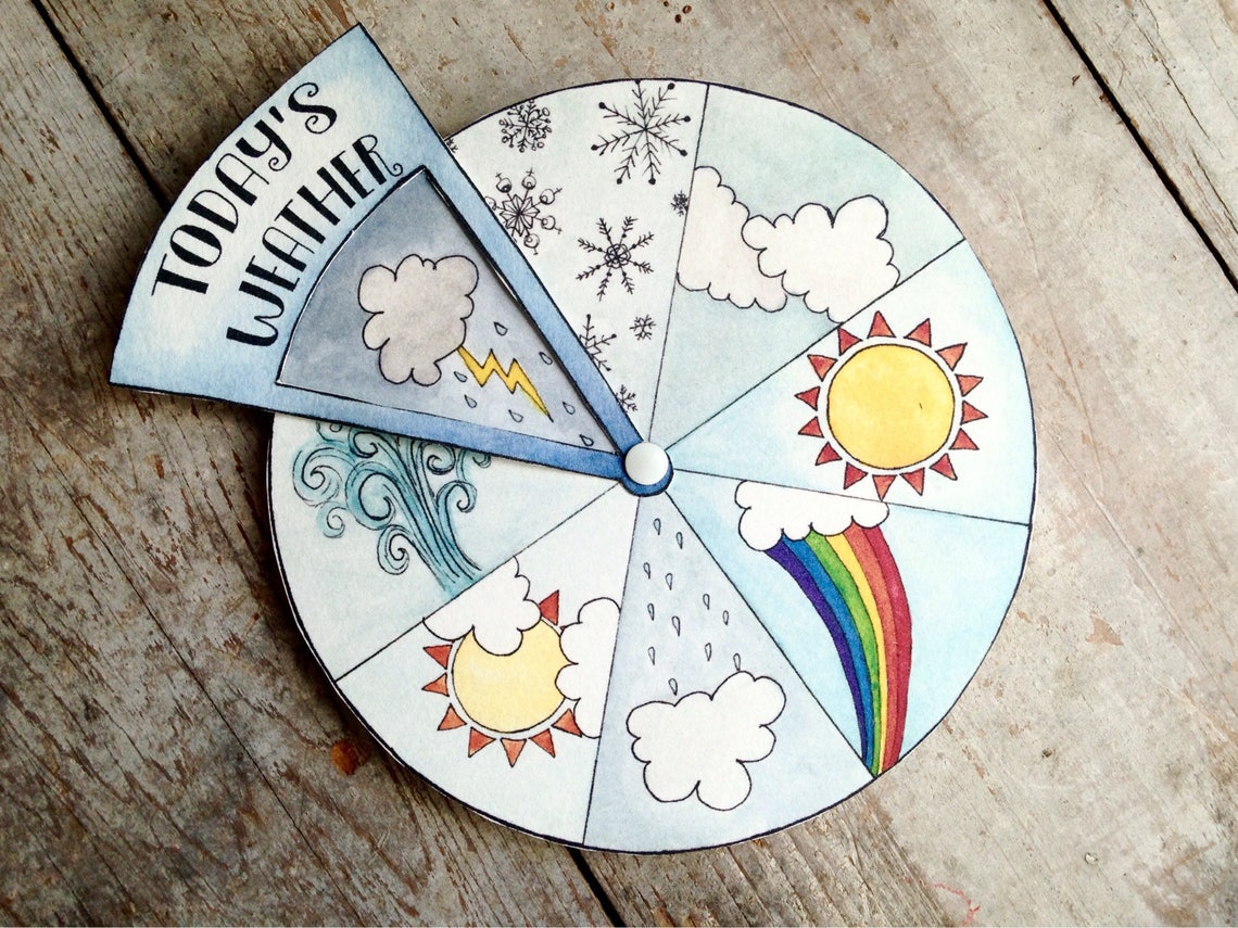 Today's Weather Wheel Digital Download Kids Printable | Etsy
