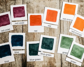 COLOR WHEEL THEORY Montessori Cards Flash Cards Three Part Cards ...