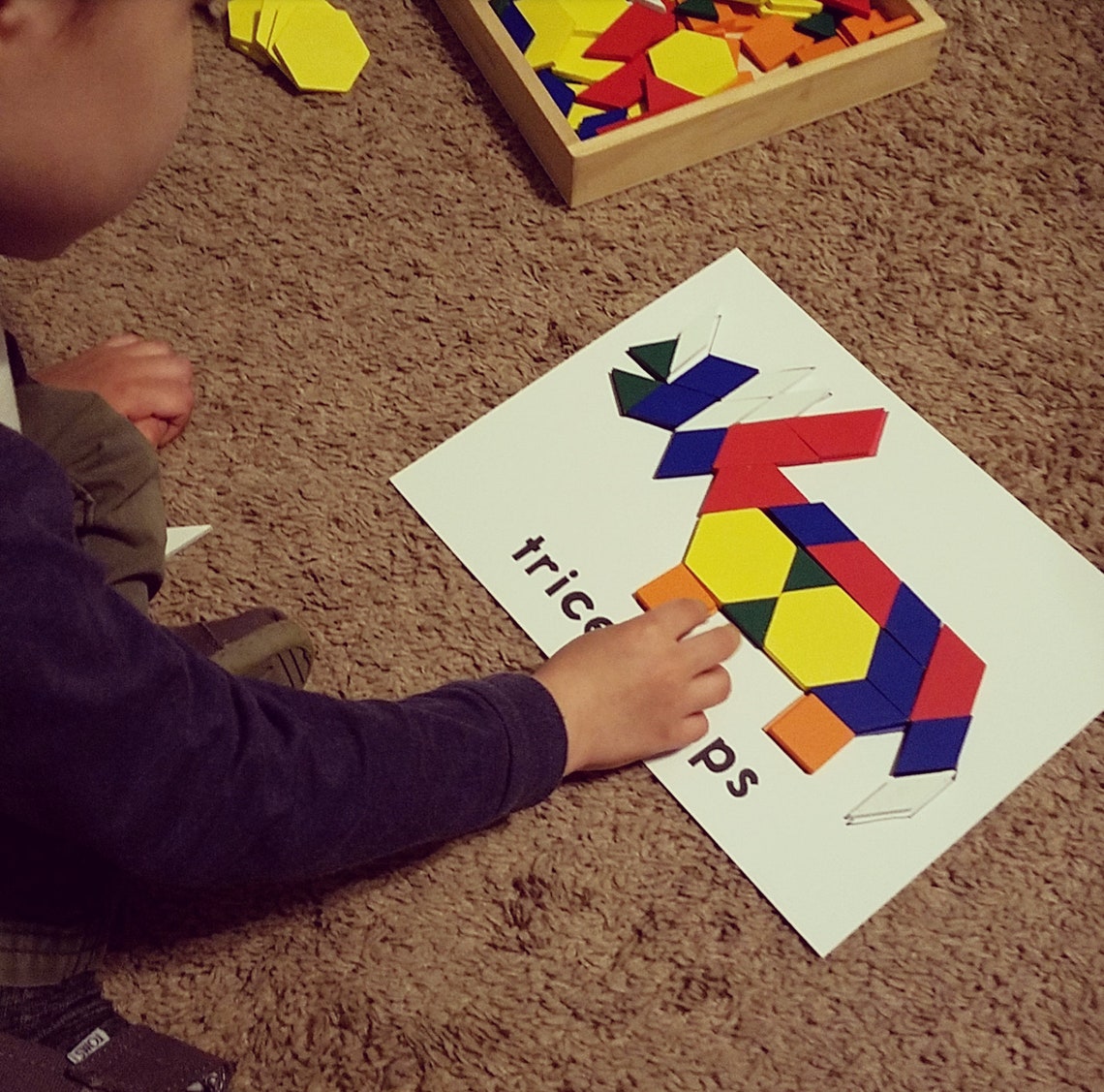 7 Dinosaur Pattern Block Tangram Puzzles Printable Digital Download ...