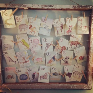 ABC Animal Alphabet Printable Flash Cards, Digital Download Nursery Art ...