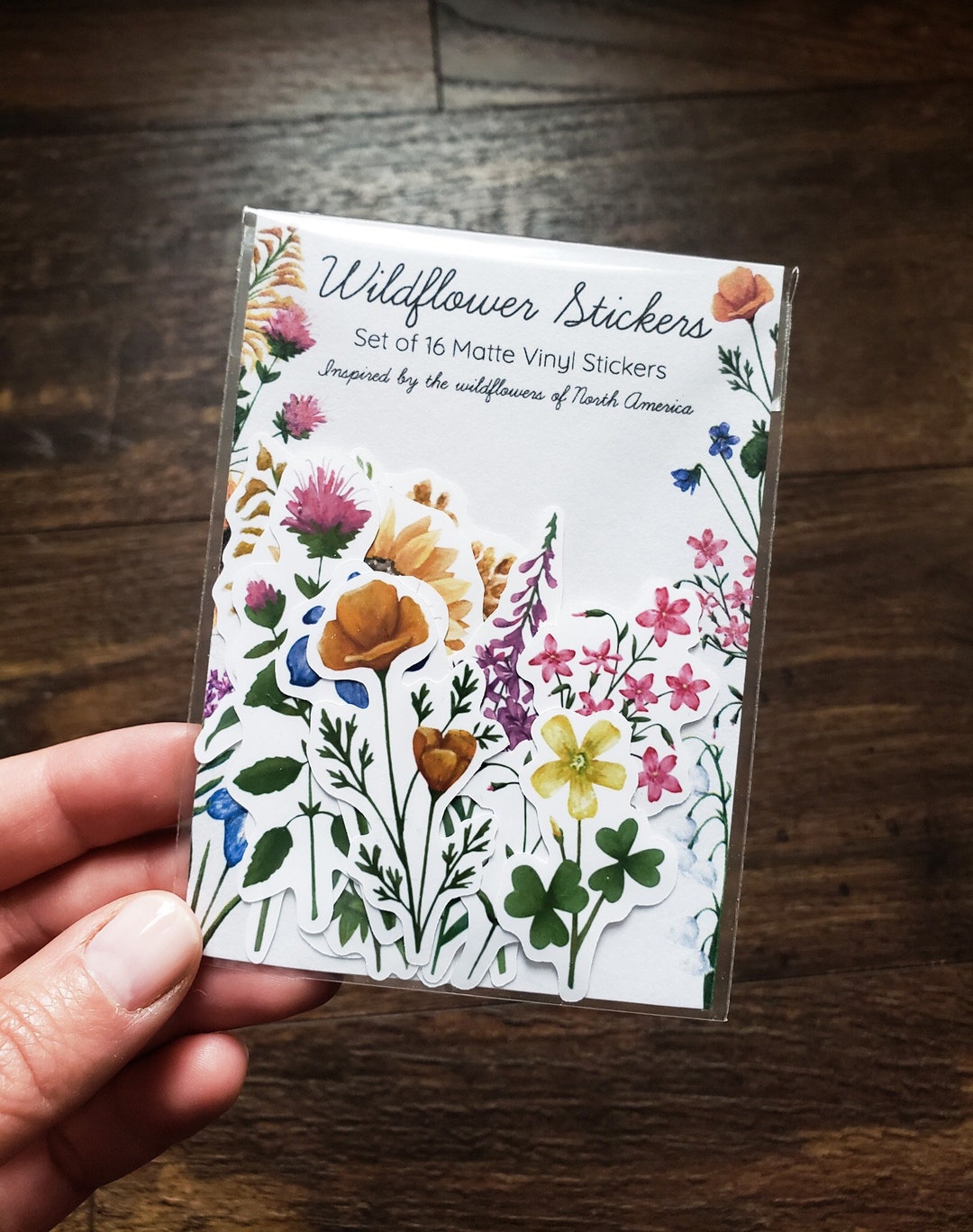 Wildflower Sticker Pack Set of 16 - Etsy
